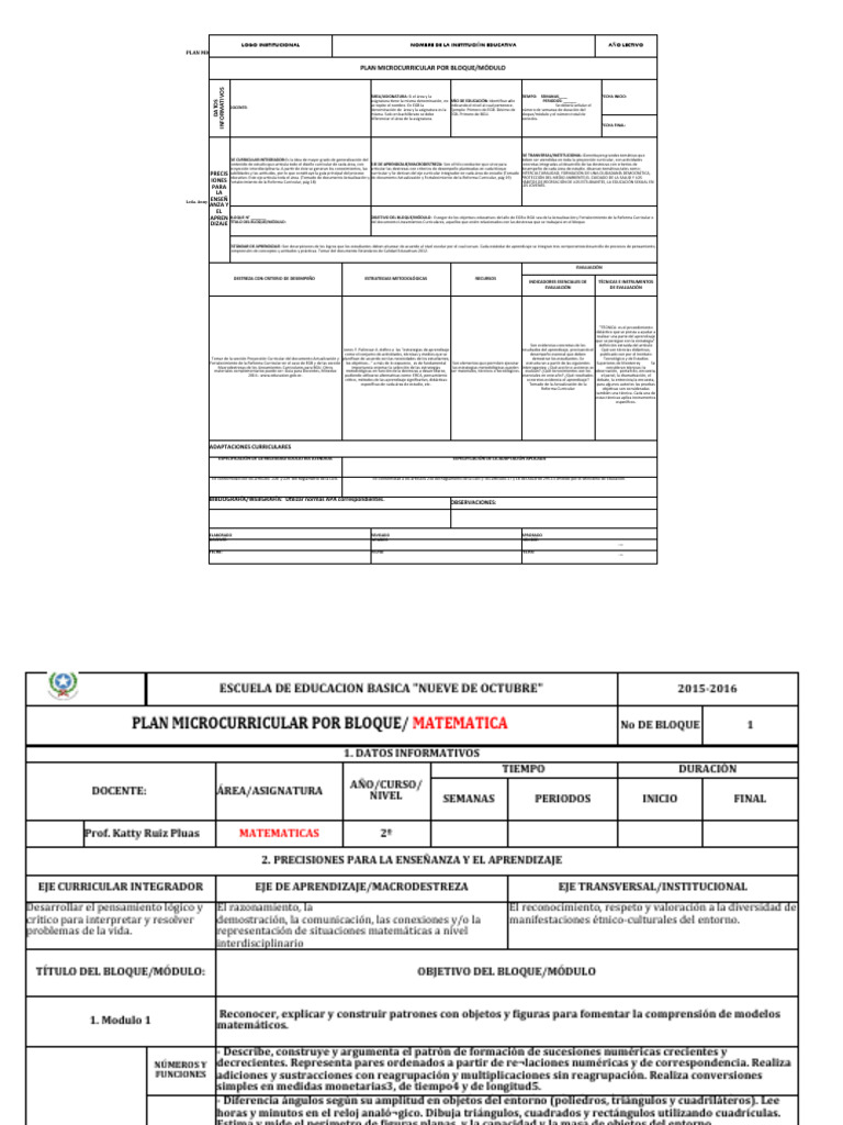 1.2 PLAN DE BLOQUE 2do. Matematicas EXCELENTE | PDF | Evaluación | Educación primaria