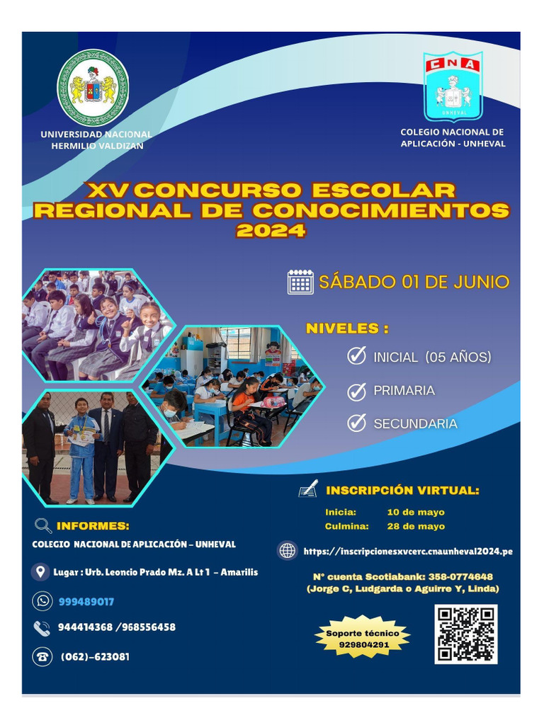 BASES DEL XV CONCURSO ESCOLAR REGIONAL DE CONOCIMIENTOS 2024 | PDF