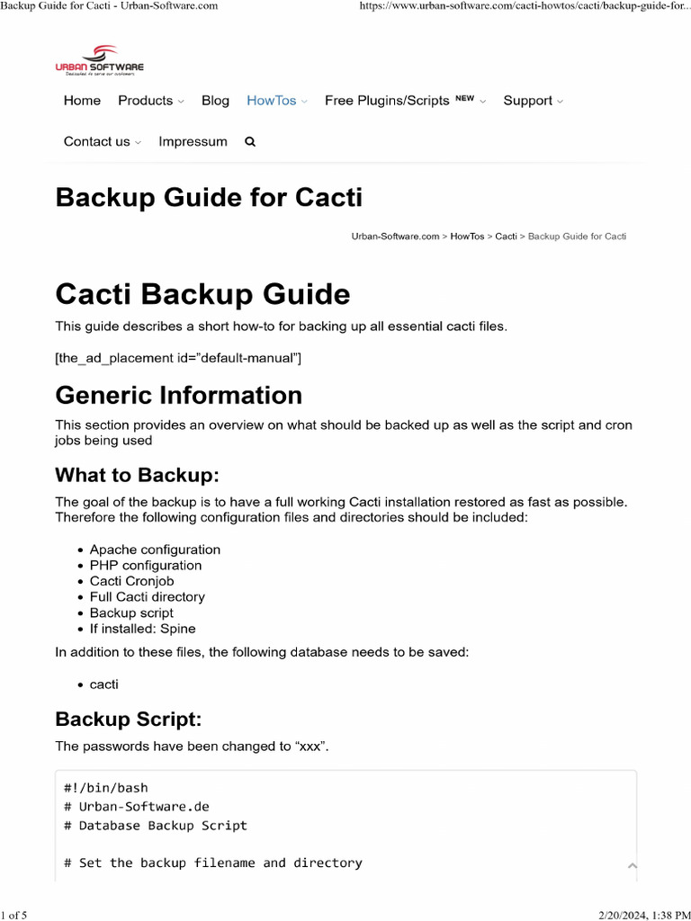 Cacti_backup_procedure | Download Free PDF | Computing | Software