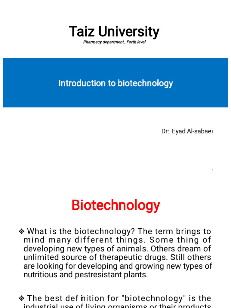 3 - Introduction To Biotechnology 1 | PDF | Biotechnology | Microorganism