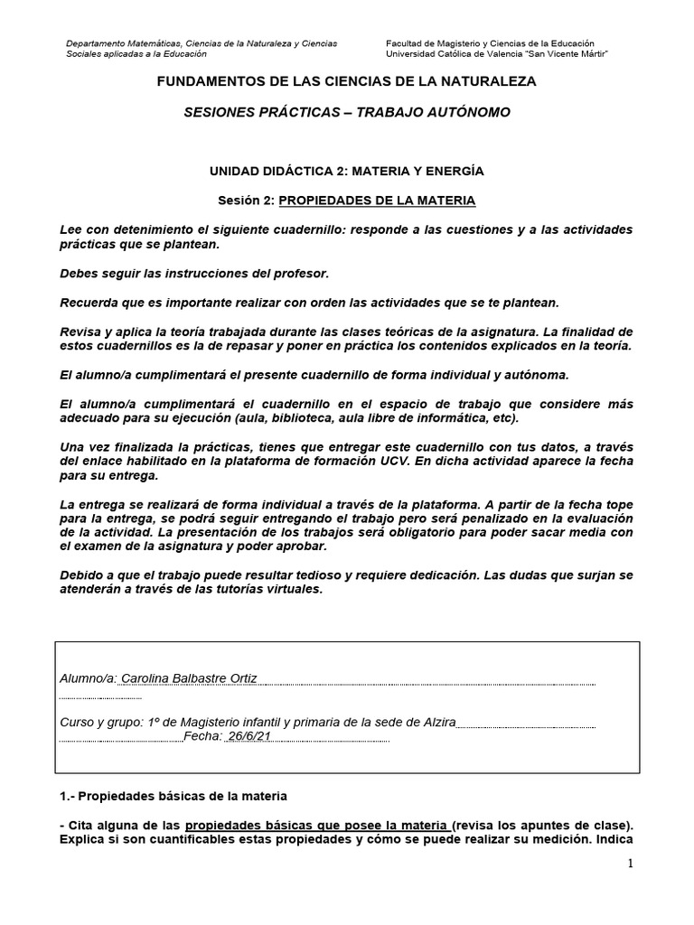 Propiedades de la Materia en Ciencias | PDF | Densidad | Masa