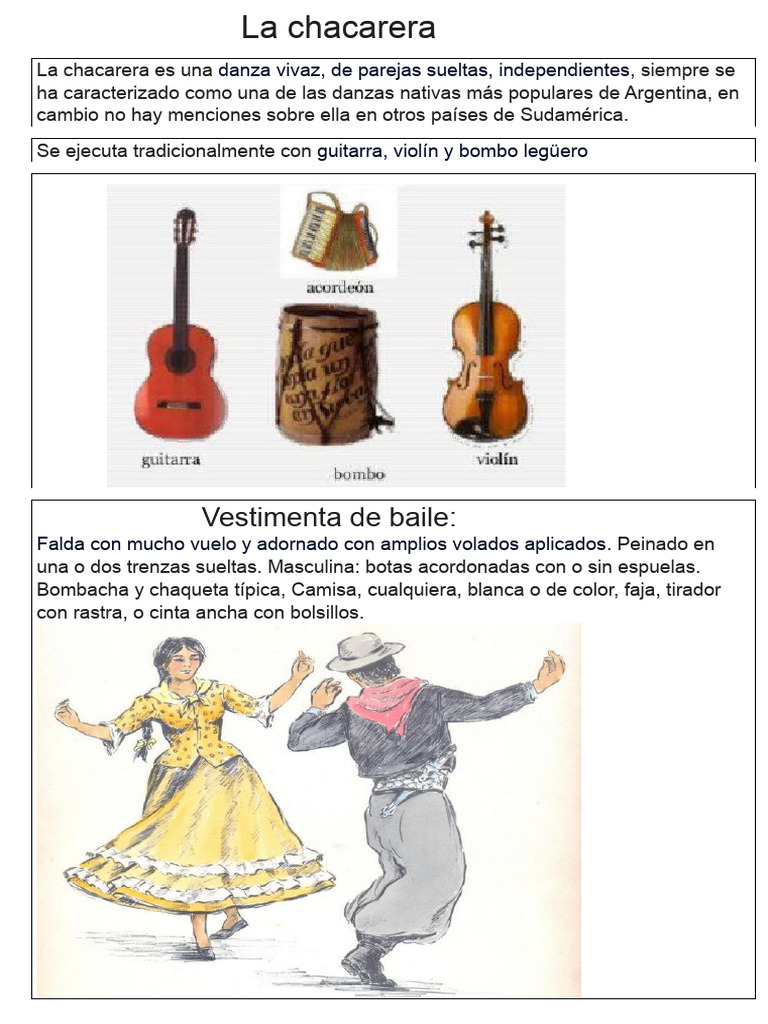 Chacarera: Danza y Vestimenta Argentina | PDF