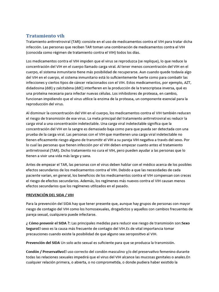 Tratamiento vih | PDF | VIH | VIH / SIDA