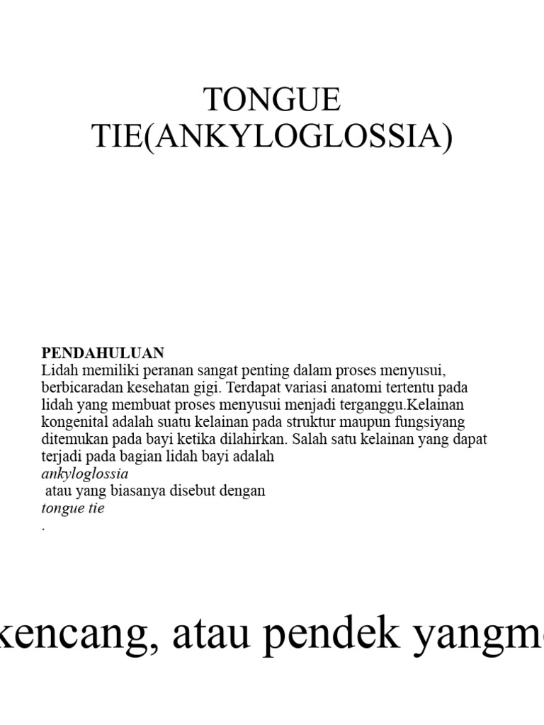 Materi Tongue Tie (Ankyloglossia) | PDF | Sains & Matematika