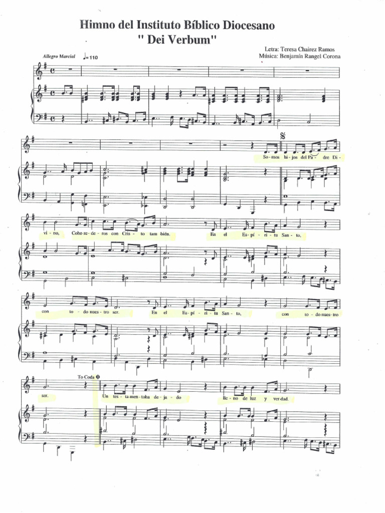 Himno Instituto Dei Verbum | PDF