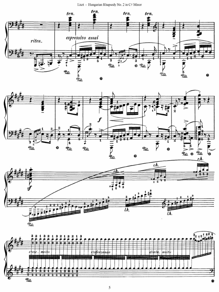 Liszt Franz Hungarian Rhapsody No 2 Pages 5 6 | PDF