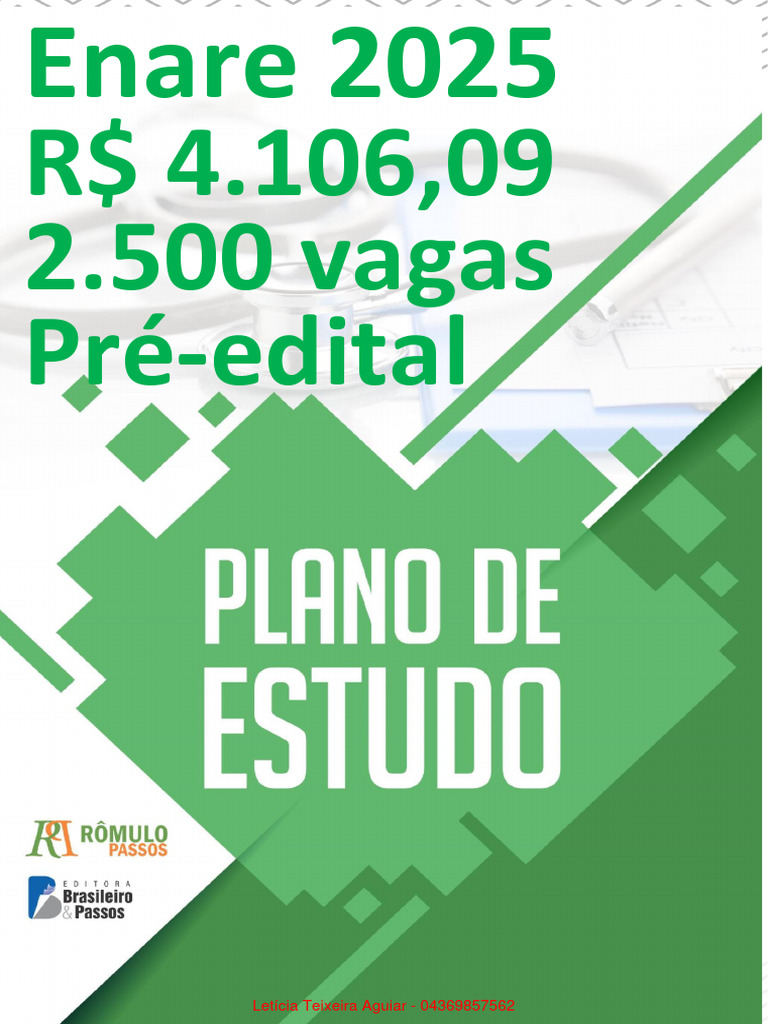 Plano de Estudo Enare 2025 | PDF | Enfermagem | Ciências da Saúde