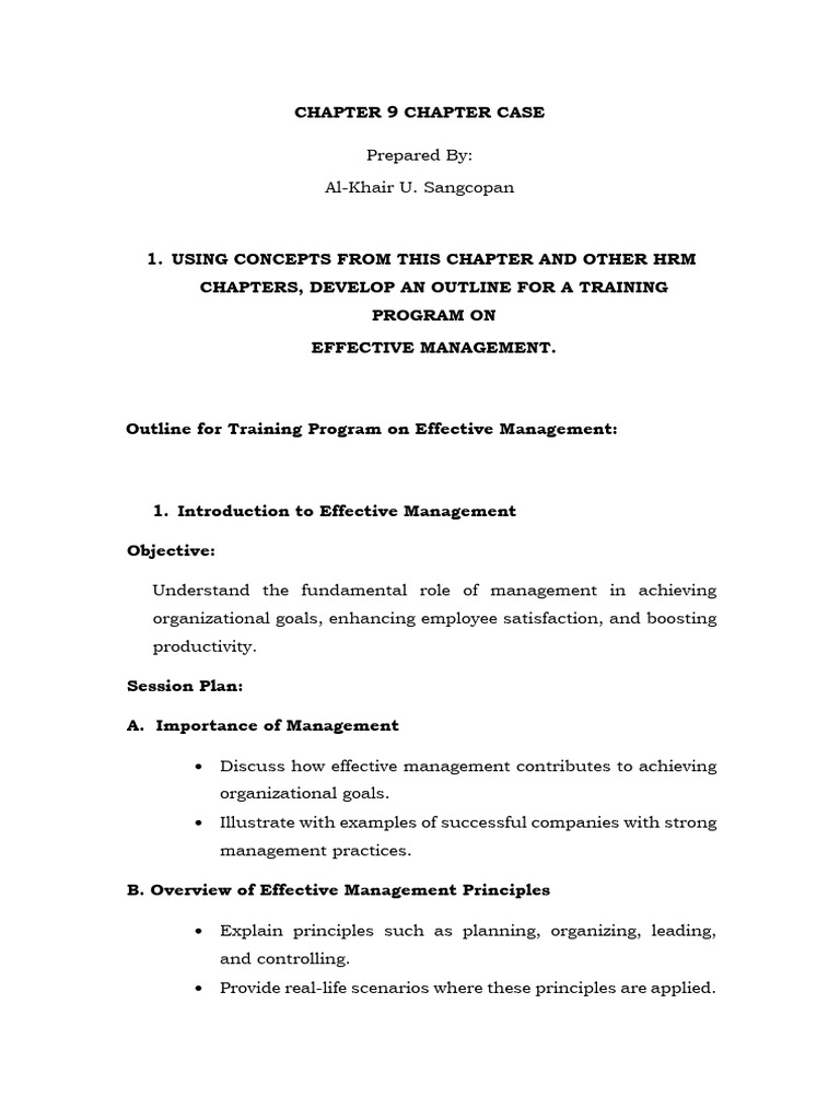 Chapter-9 Chpater Case by Al-Khair | PDF | Time Management | Professional Skills