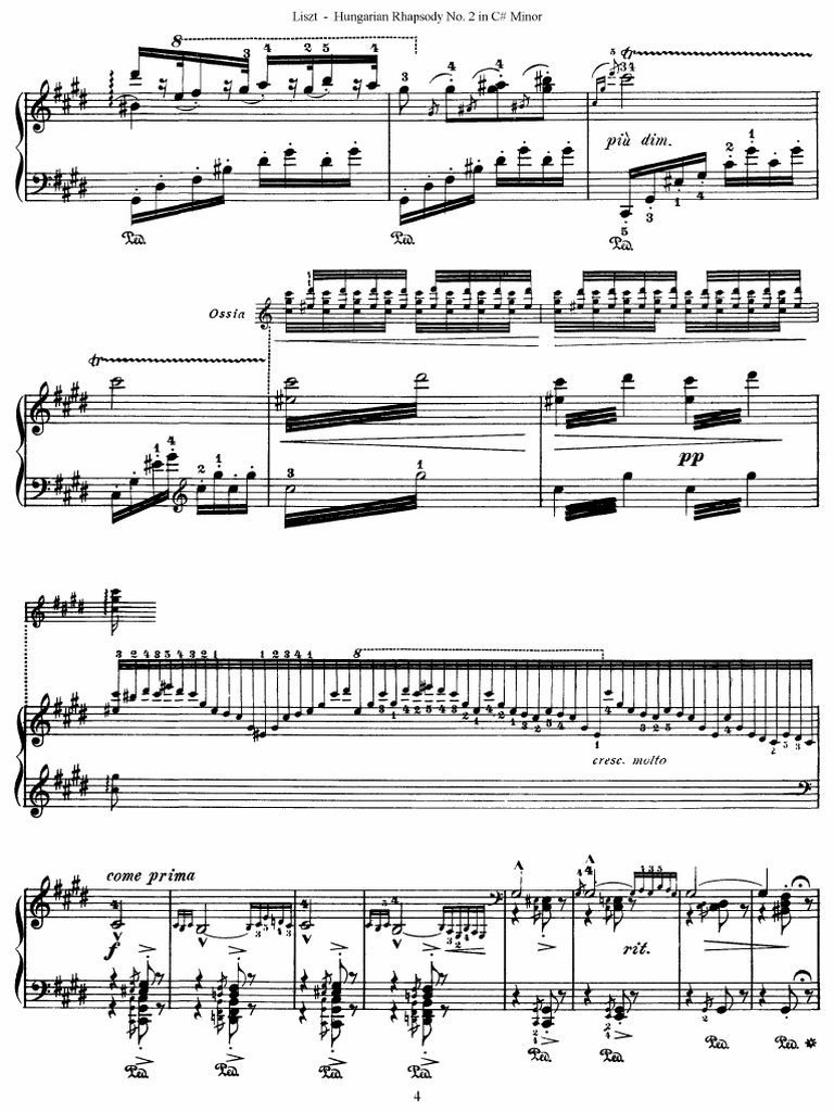 Liszt Franz Hungarian Rhapsody No 2 Pages 4 8 | PDF