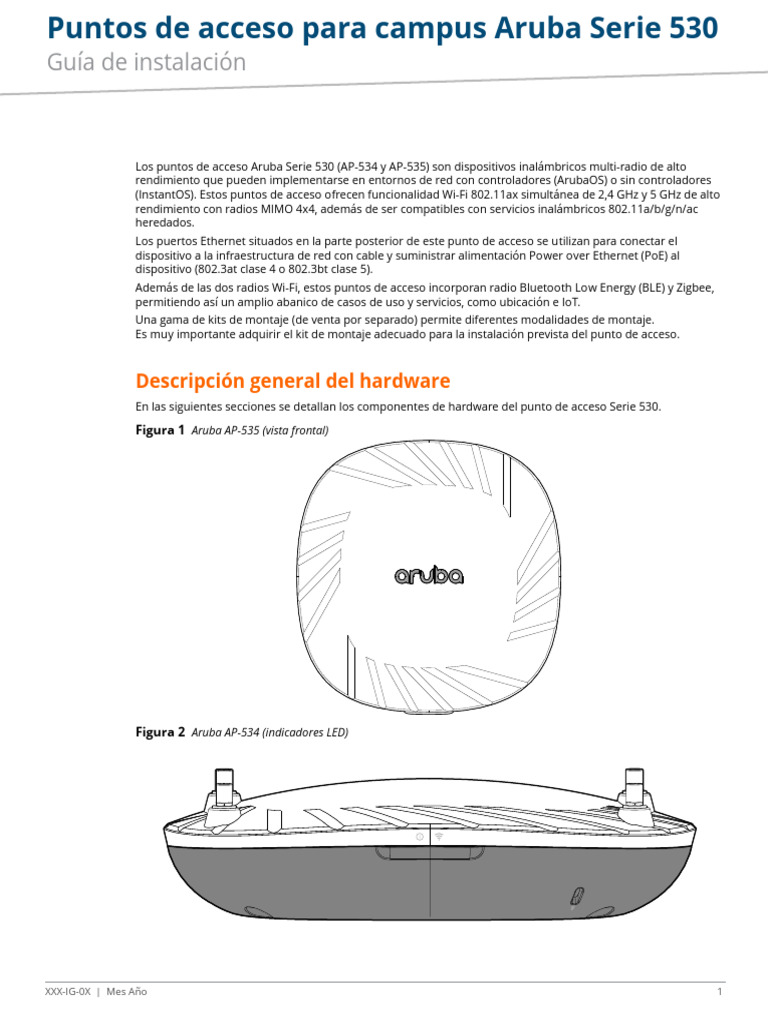 AP-530 Install Guide ES | PDF | Punto de acceso inalámbrico | Ieee 802.11