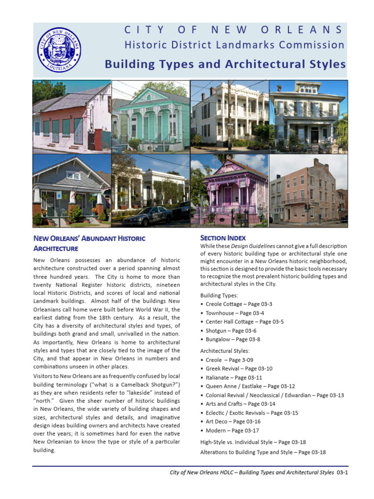 New Orleans Historic Building Styles Guide | PDF | Window | Porch