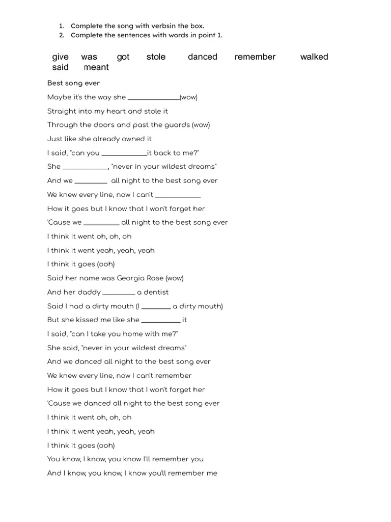Song Best Song Ever One Direction | PDF | Art