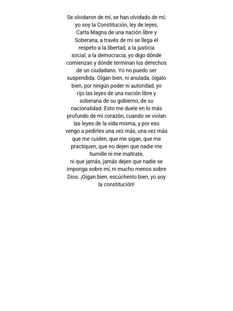 Monologo Yo Soy La Constitución | PDF | Política | Derecho