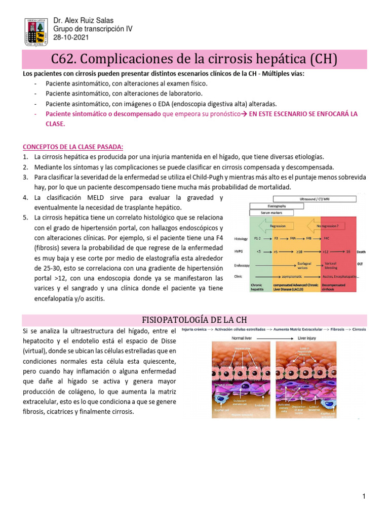 C62 Complicaciones Cirrosis | PDF | Cirrosis | Hipertensión