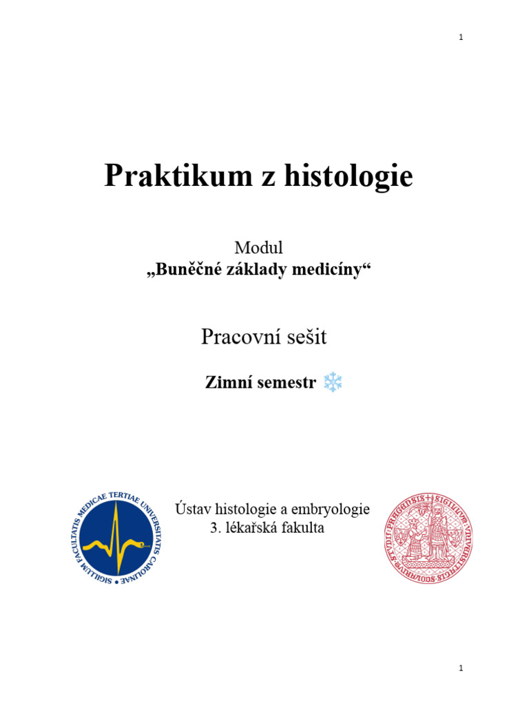 Pracovni Sesit Histologie Zima 23 24 | PDF