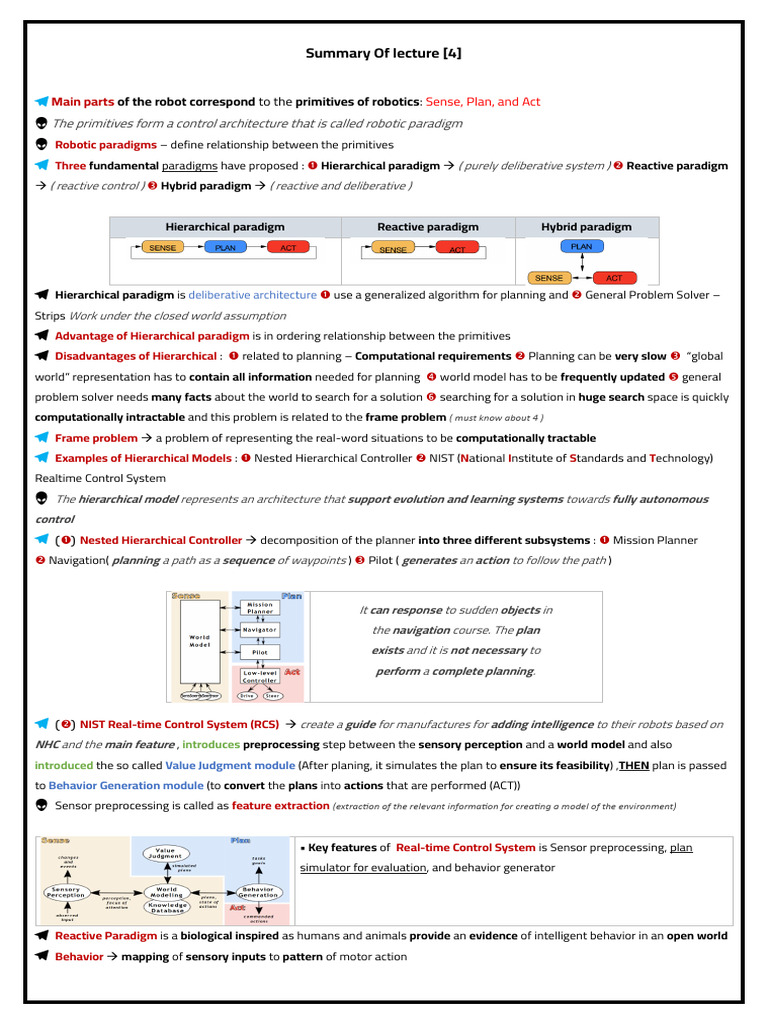 The Primitives Form A Control Architecture That Is Called Robotic Paradigm | PDF | Cognitive ...