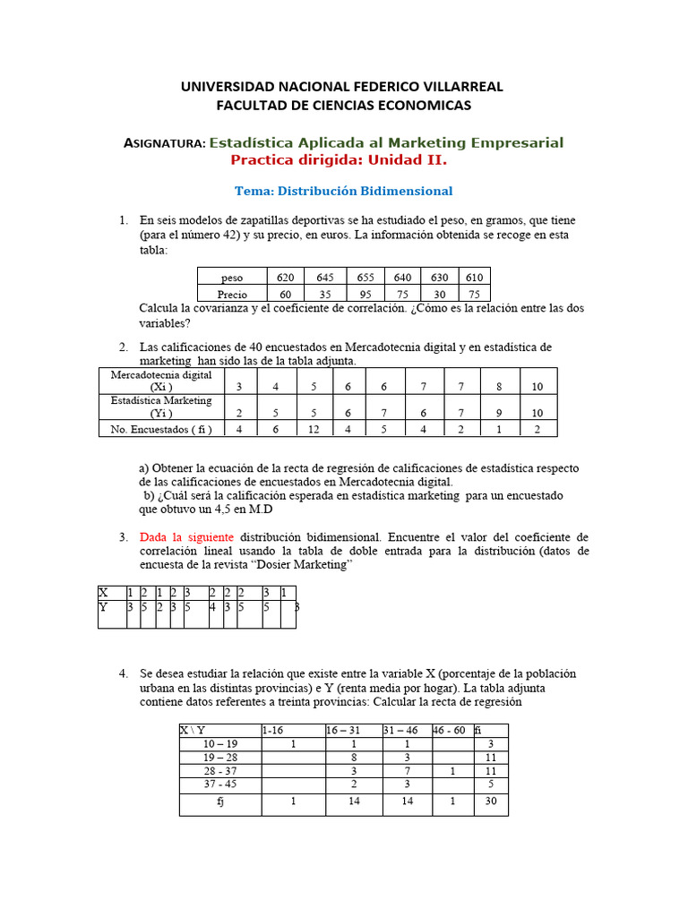 Practica 2 Distribucion Bidimensional - Act | Descargar gratis PDF ...