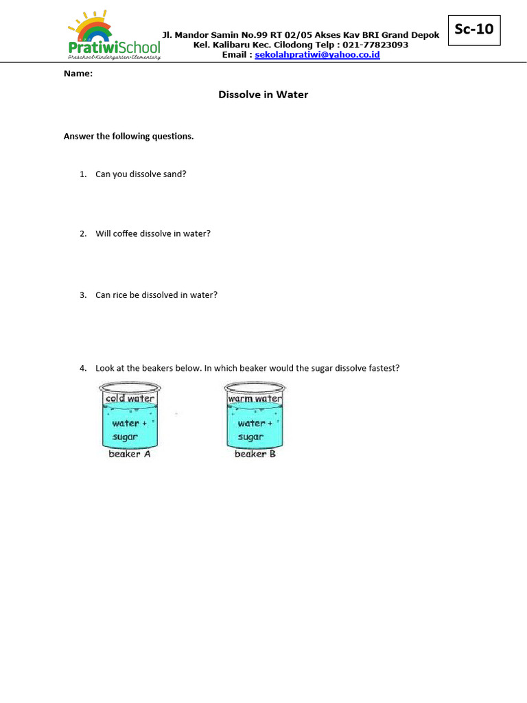 Water Solubility Questions and Answers | PDF