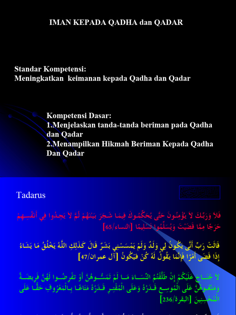 Pdfslide - Tips - Iman Kepada Qadha Dan Qadar Baruppt | PDF | Agama ...