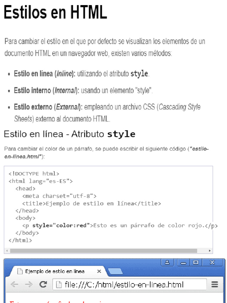 Estilos en HTML | PDF