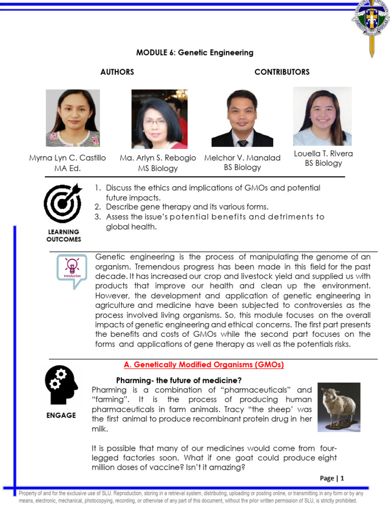 Sts Module6 6aug2022 2 | PDF | Genetically Modified Organism | Genetic Engineering