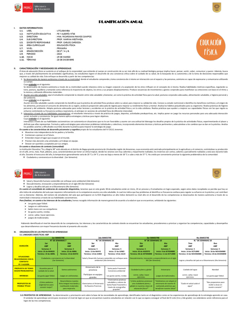 Programación Anual 3ro | PDF | Aprendizaje | Enseñando