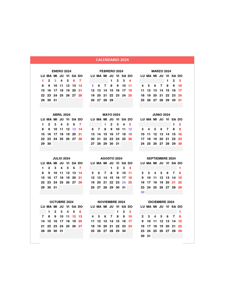 Calendar I Oen Excel A No 20245 | PDF