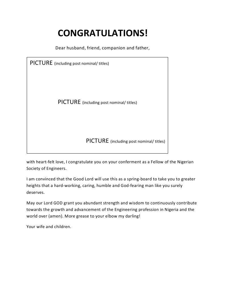Newspaper Congratulatory Message | PDF
