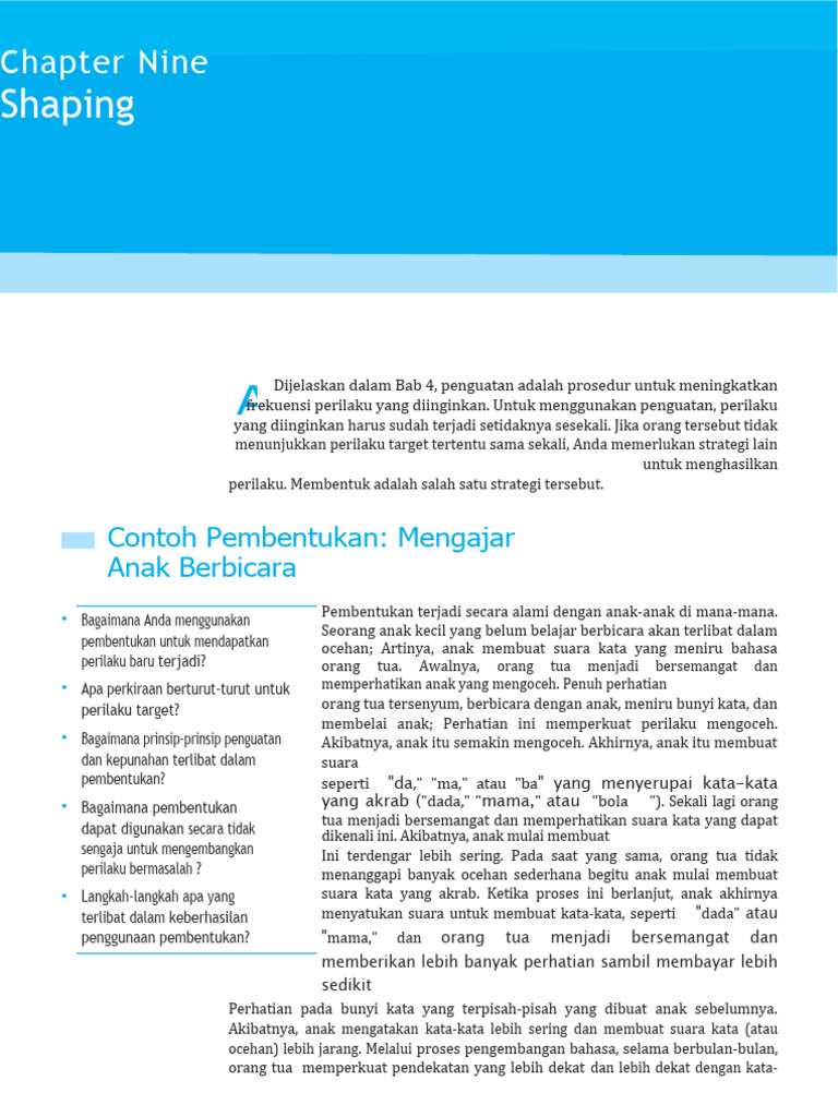 penjelasan shaping | PDF