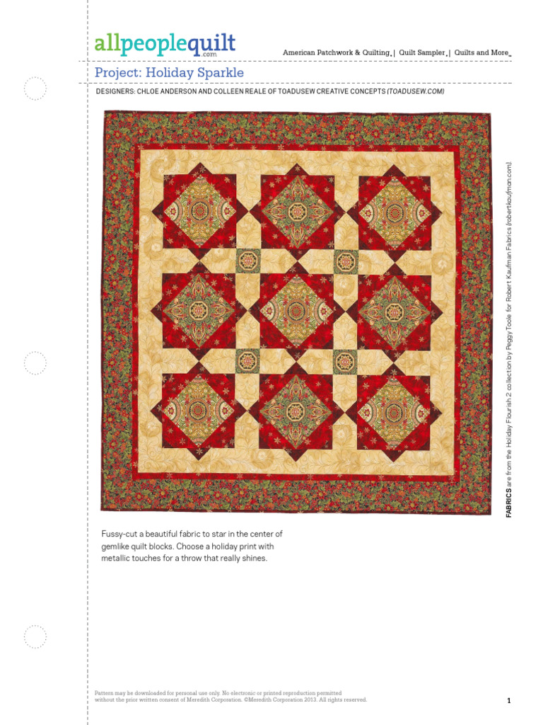 Holiday Sparkle | PDF | Seam (Sewing) | Quilt