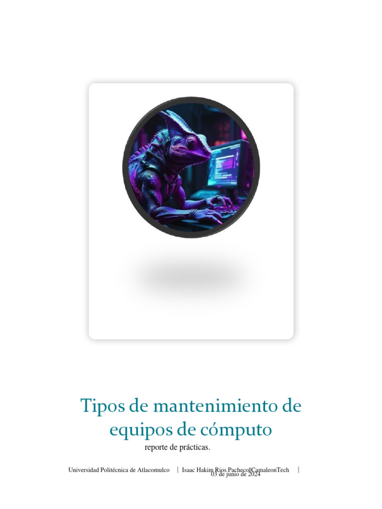 Tipos de Mantenimiento de Equipos de Cómputo Realizar Reporte de ...