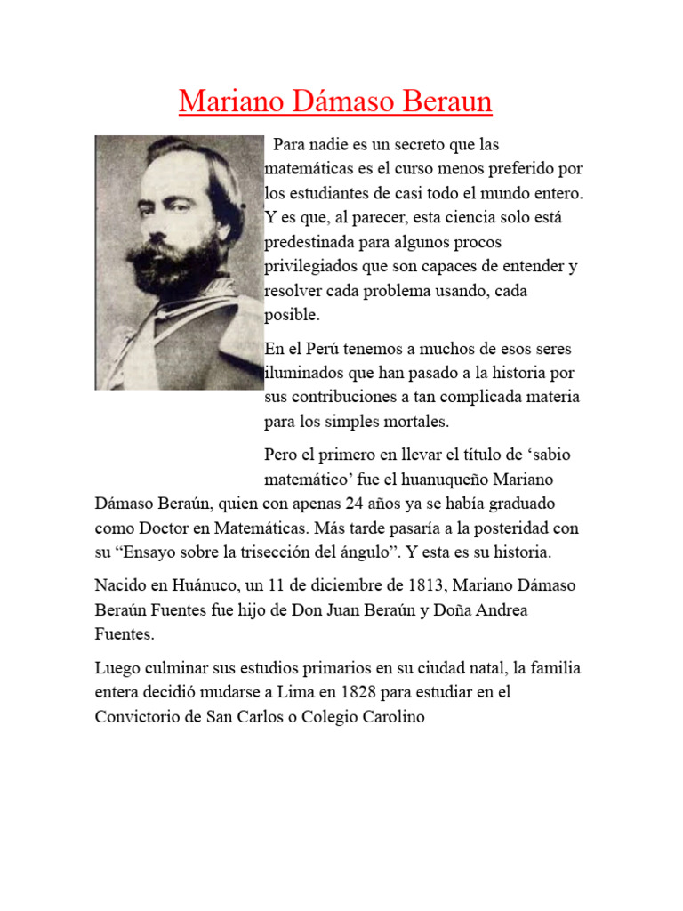Mariano Dámaso Beraun | PDF