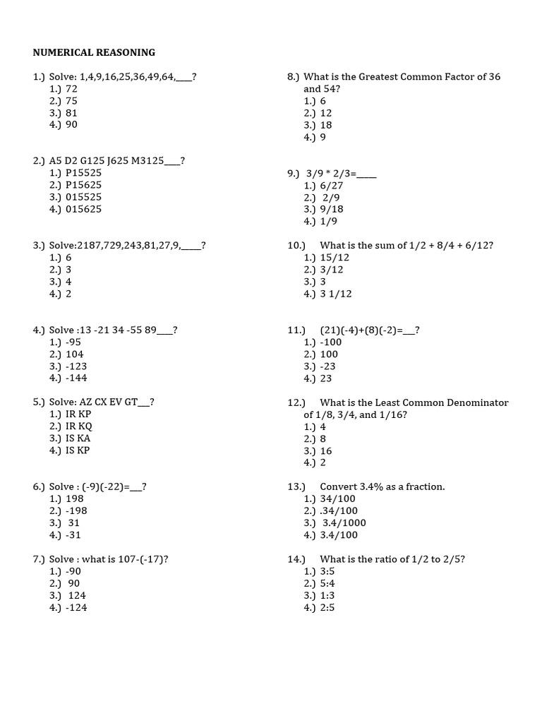 Answer Sheets | PDF | Odds | Elementary Mathematics