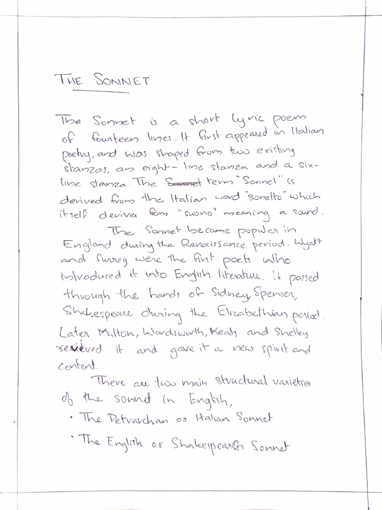History and Evolution of the Sonnet | PDF | Phonaesthetics | Stanzaic Form