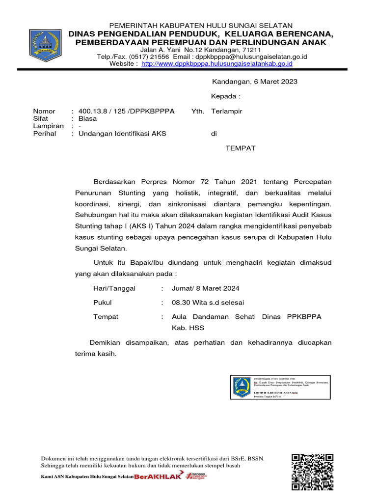 undangan identifikasi AKS I TTE | PDF