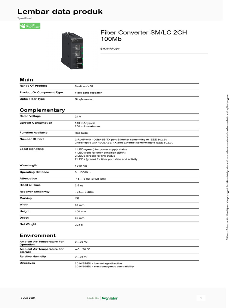 Schneider Electric - Modicon-X80-I-Os - BMXNRP0201 | PDF | Optical ...