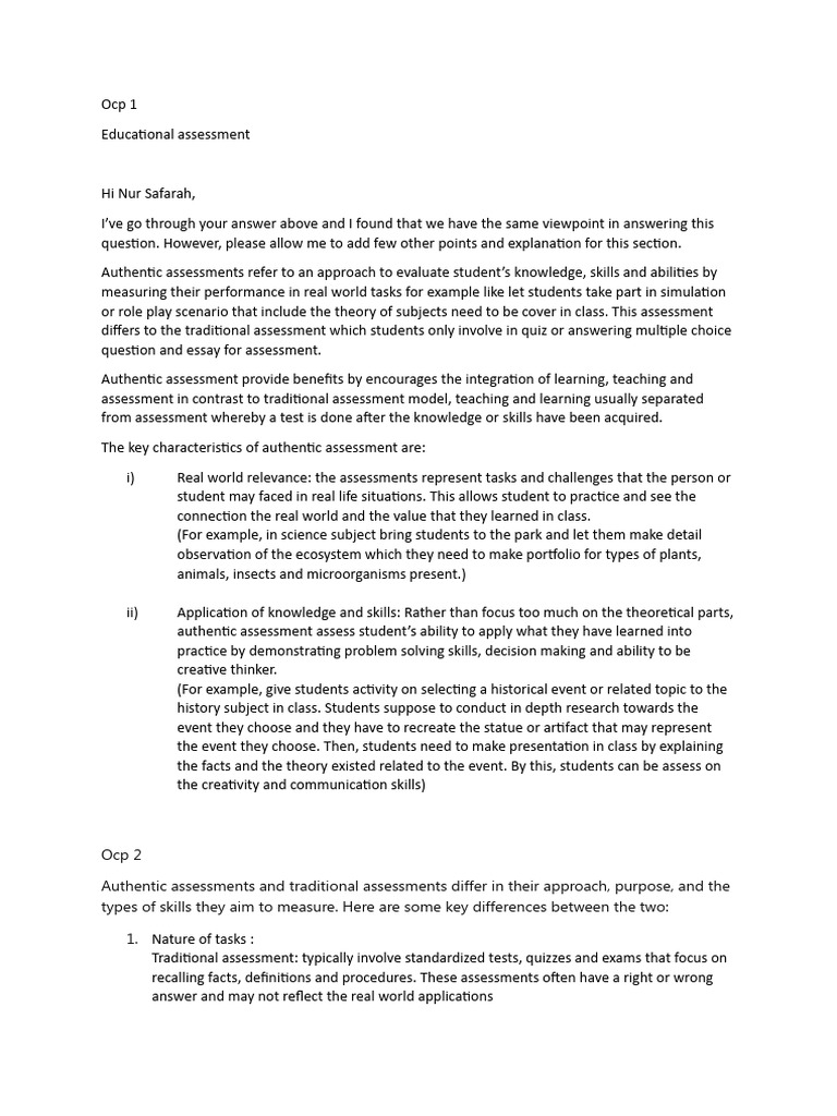 Ocp Edu Assessment Pdf Educational Assessment Learning