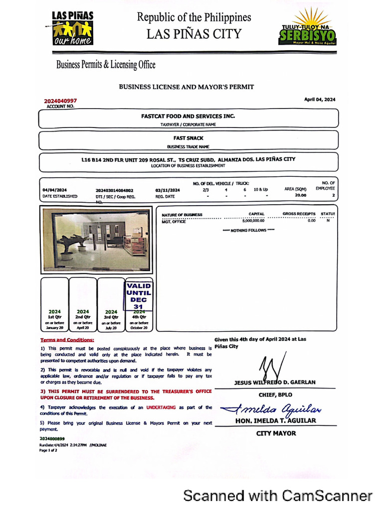FFSI Business Permit 2024 | PDF