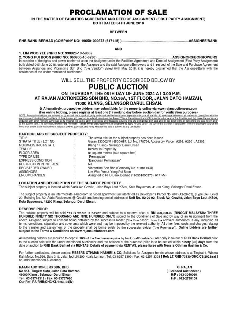 Pos 15 | PDF | Auction | Assignment (Law)