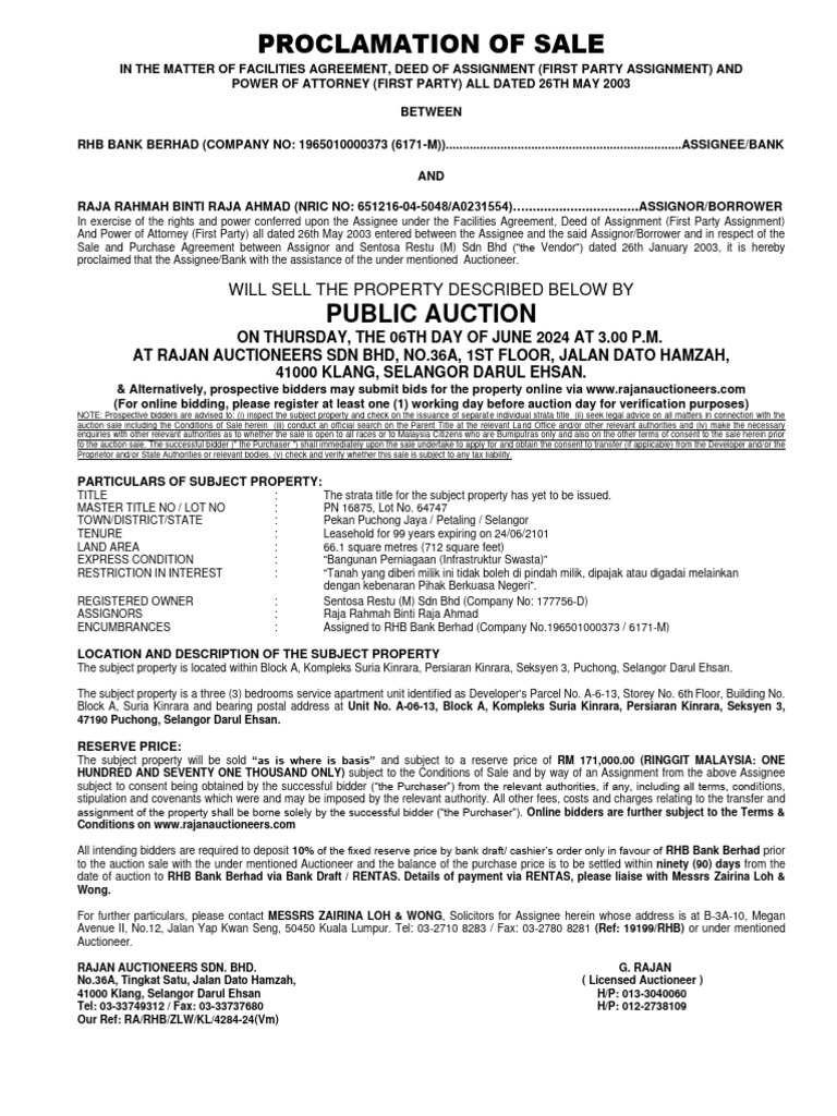 Pos 14 | PDF | Auction | Assignment (Law)