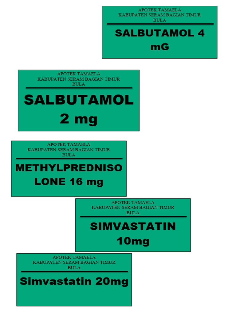 Label Obat Baru Tablet | PDF