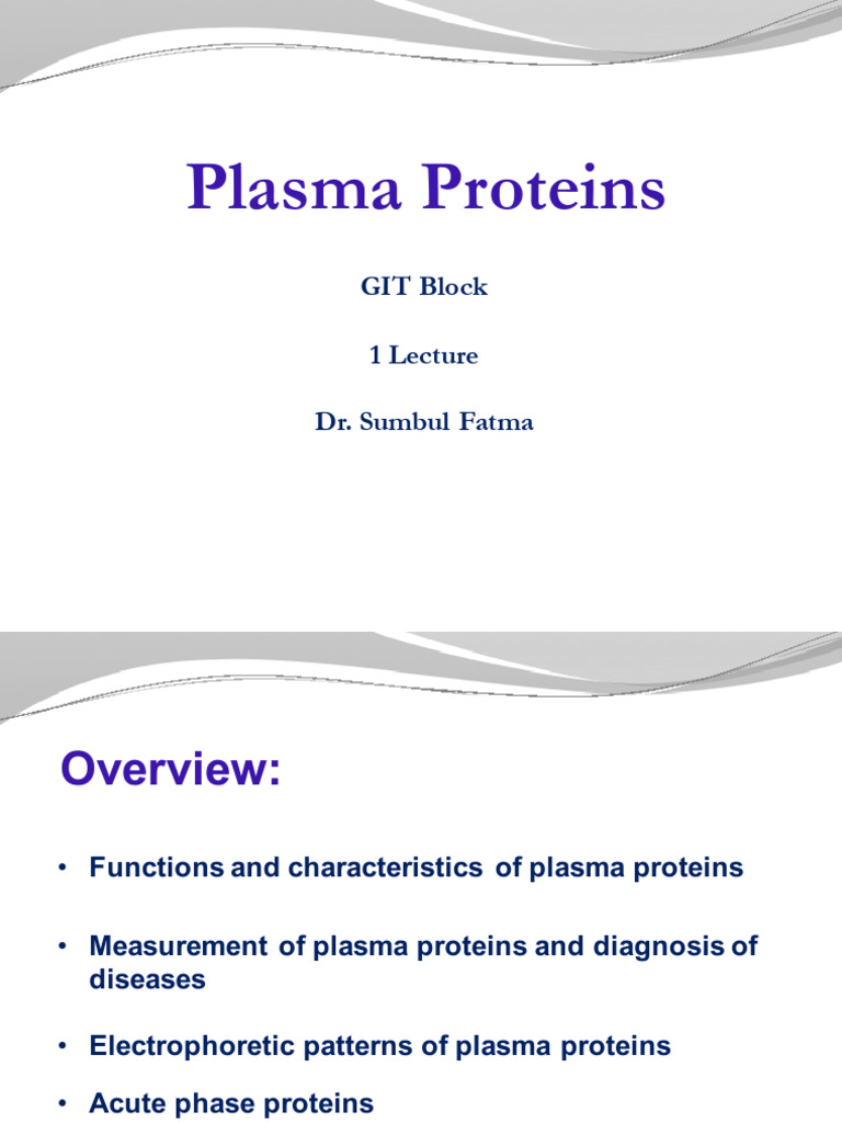 7) Plasma Proteins | PDF | C Reactive Protein | Inflammation