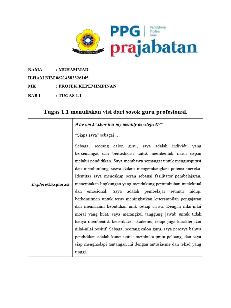 Visi Guru Profesional: Dedikasi dan Hubungan | PDF