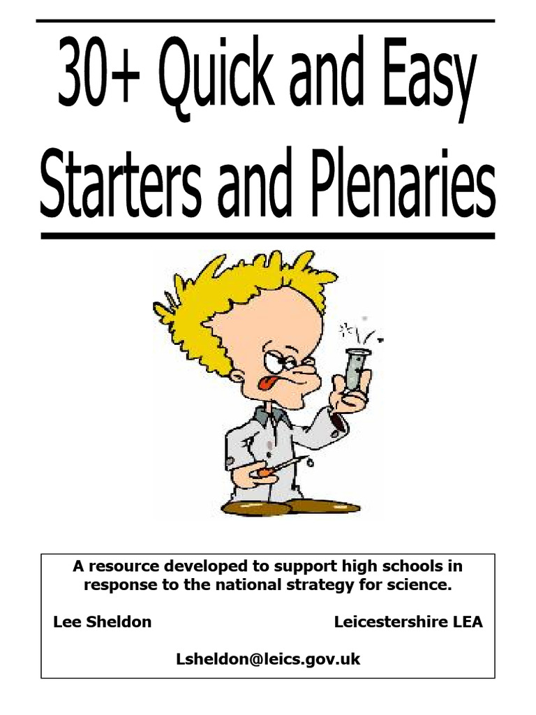 30 Starters and or Plenary Activities For Use in The Classroom | PDF ...