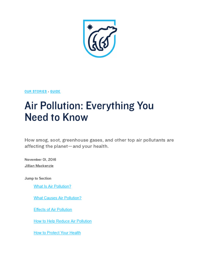 2016 11 01 NRDC Air Pollution Everything You Need To Know English | PDF ...