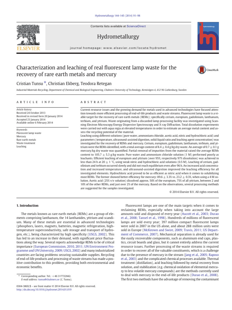 Characterization Leaching REEs | PDF | Acid | Nitric Acid