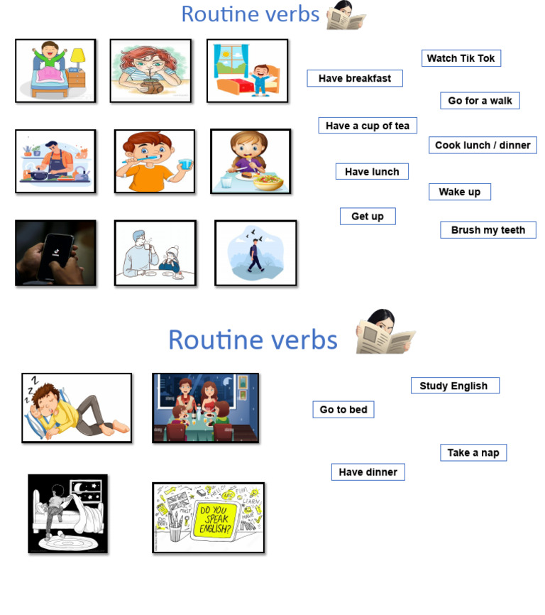 Routine Verbs (Practice) | PDF