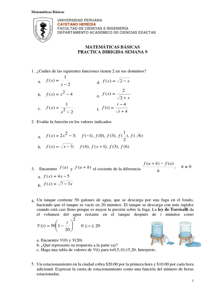 Practica Dirigida Semana 9 | PDF | Matemáticas