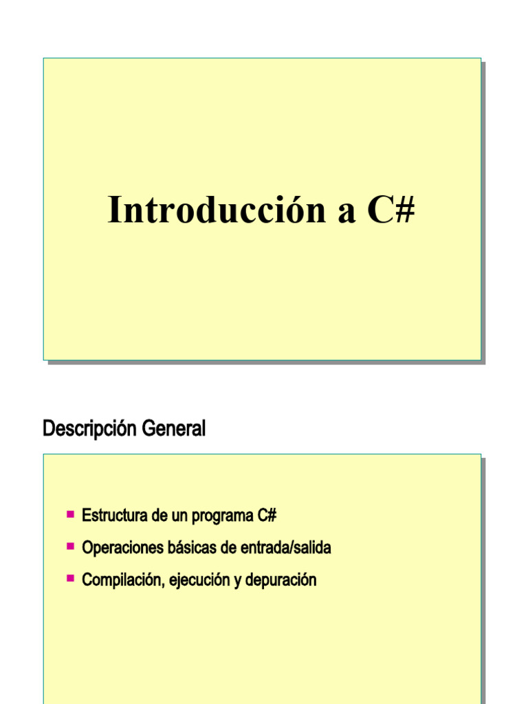 2 Introduccion A C Pdf C Sharp Lenguaje De Programación Desarrollo De Software