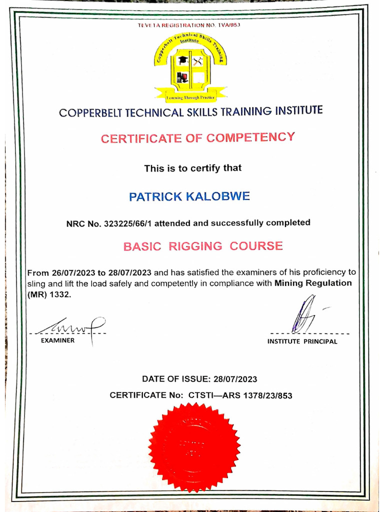 Basic Rigging Cert | PDF